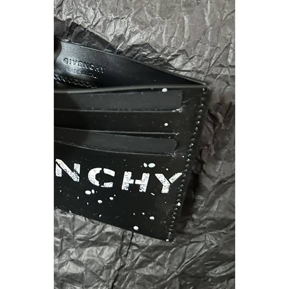 Givenchy | Bags | Givenchy Paint Splatter Black Leather Card Case ...